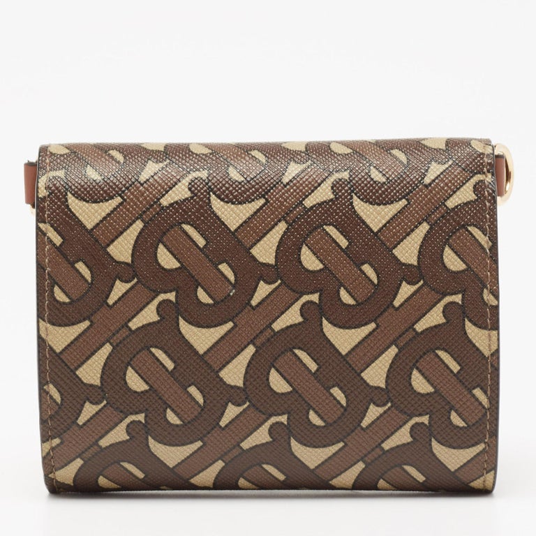 Burberry Beige/Brown TB-Print Coated Canvas Ottis Bridle Wallet on ...