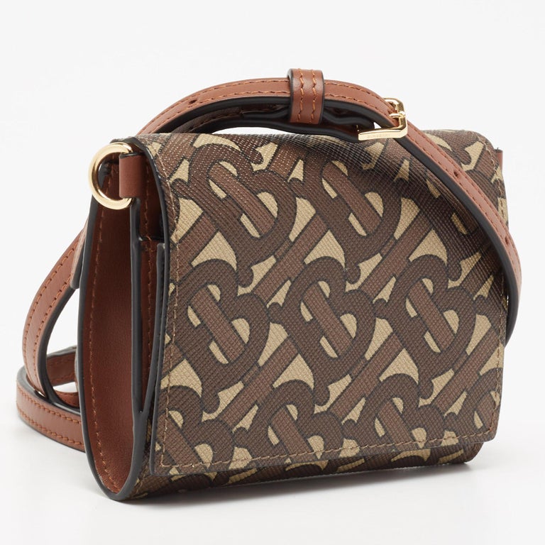 Burberry Beige/Brown TB-Print Coated Canvas Ottis Bridle Wallet on ...