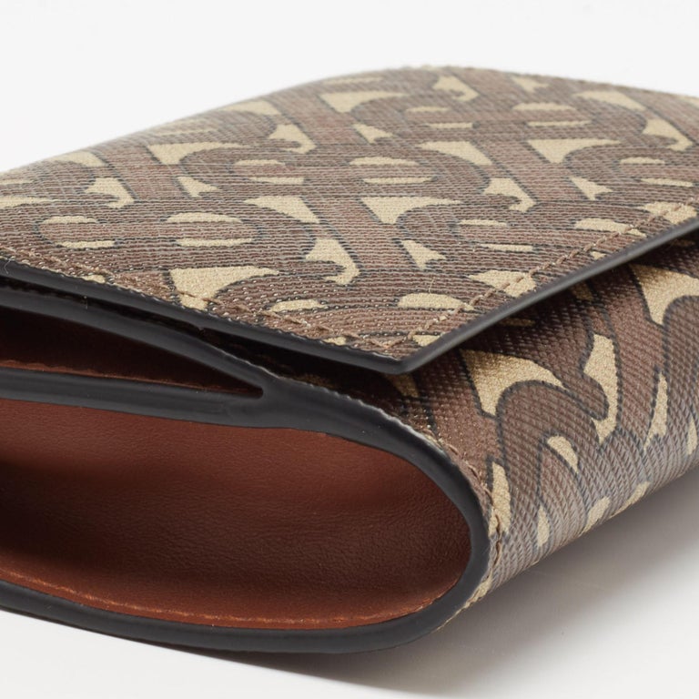 Burberry Beige/Brown TB-Print Coated Canvas Ottis Bridle Wallet on ...