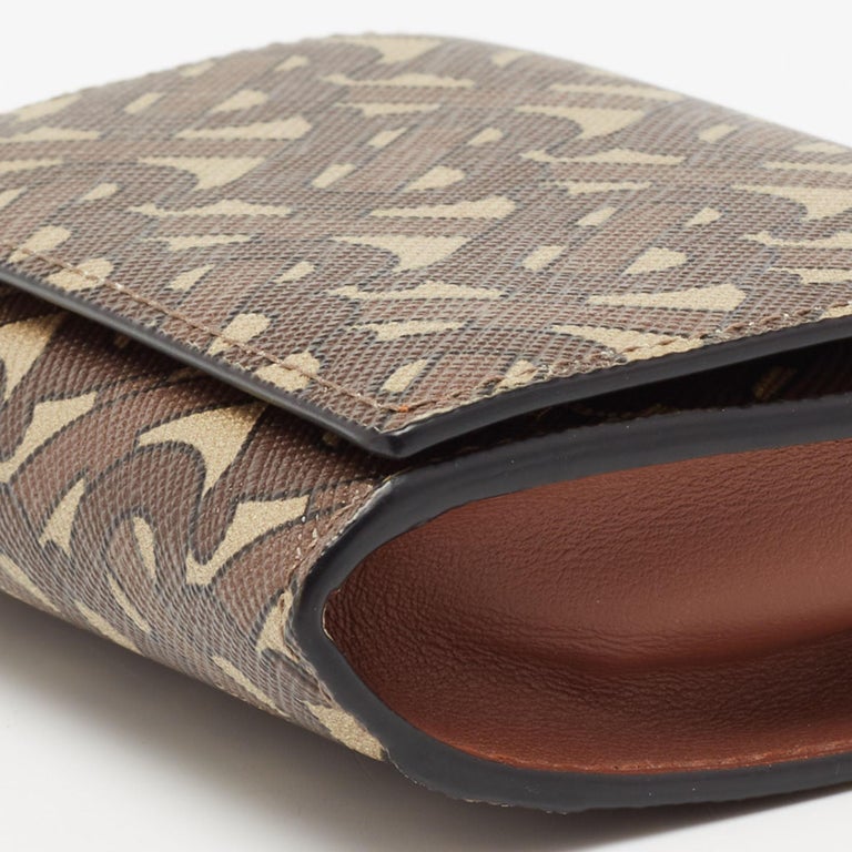 Burberry Beige/Brown TB-Print Coated Canvas Ottis Bridle Wallet on ...