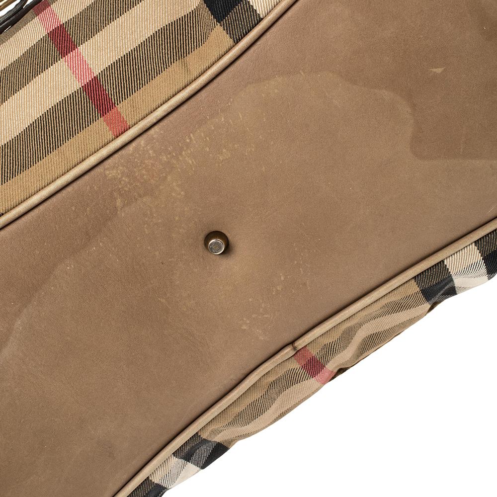 Burberry Beige House Check Canvas and Leather Large Parsons Hobo at ...