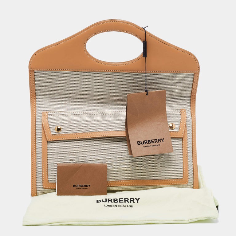 Burberry Beige/Tan Canvas and Leather Small Pocket Strap Clutch For ...