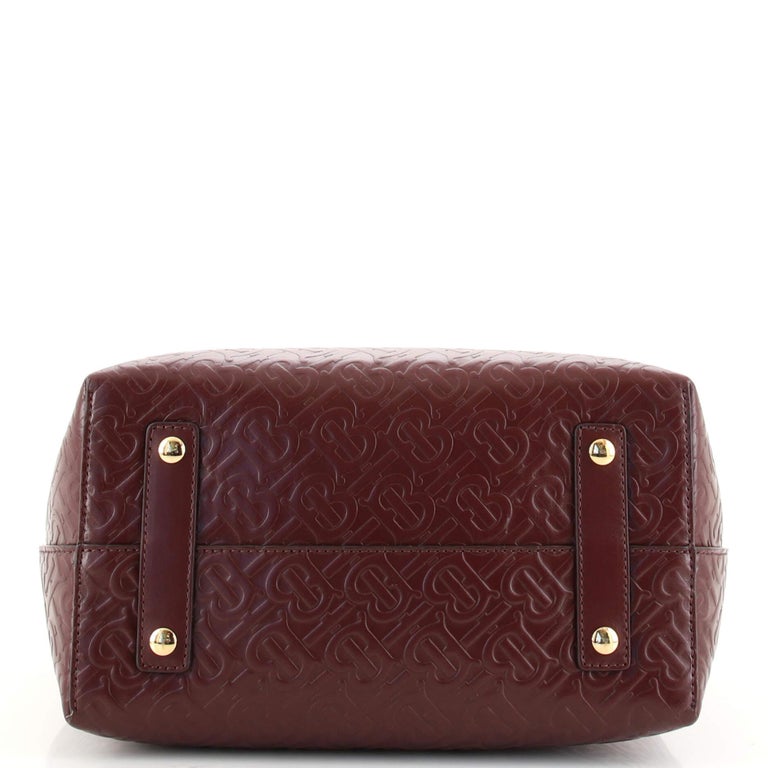 Burberry Belt Tote Monogram Embossed Leather Small For Sale at 1stDibs