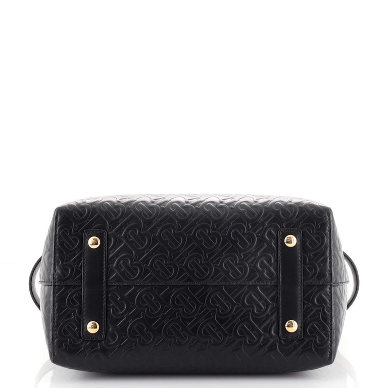 Burberry Belt Tote Monogram Embossed Leather Small For Sale at 1stDibs