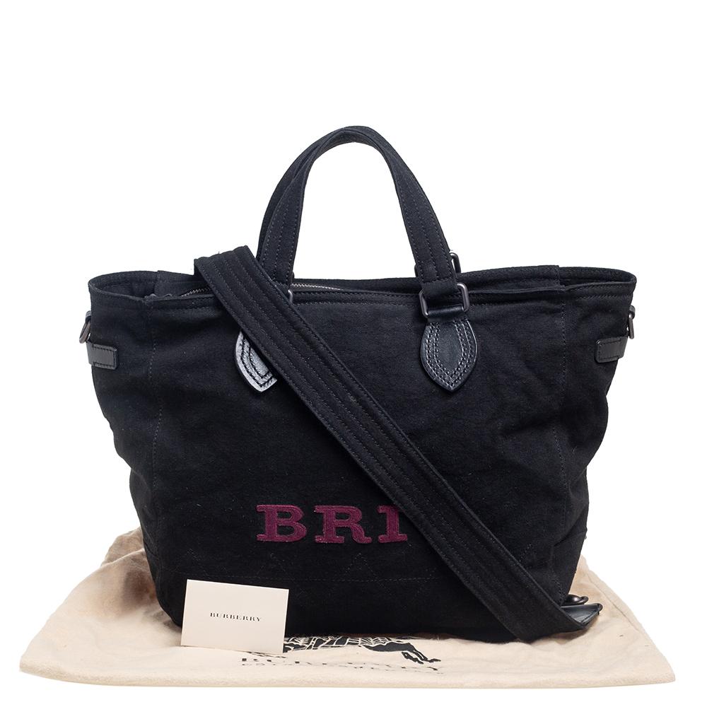 Burberry Black Canvas and Leather Tote at 1stDibs