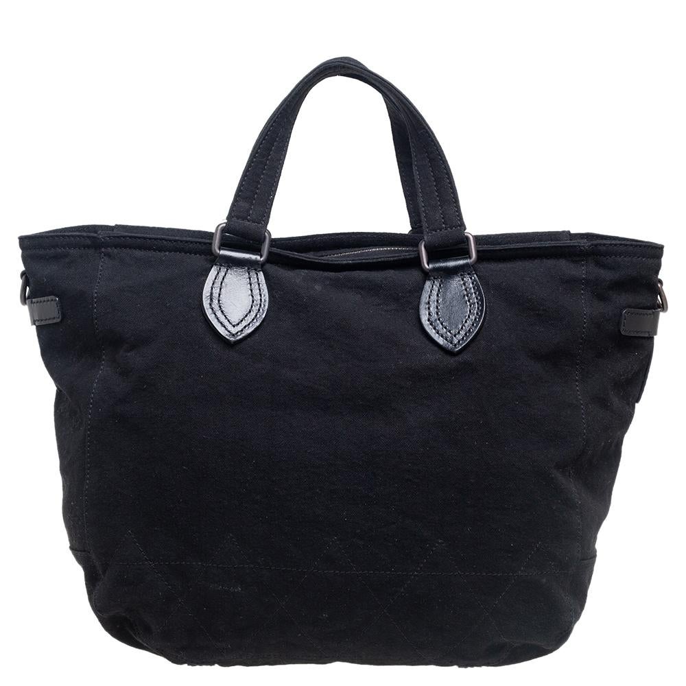 Burberry Black Canvas and Leather Tote at 1stDibs