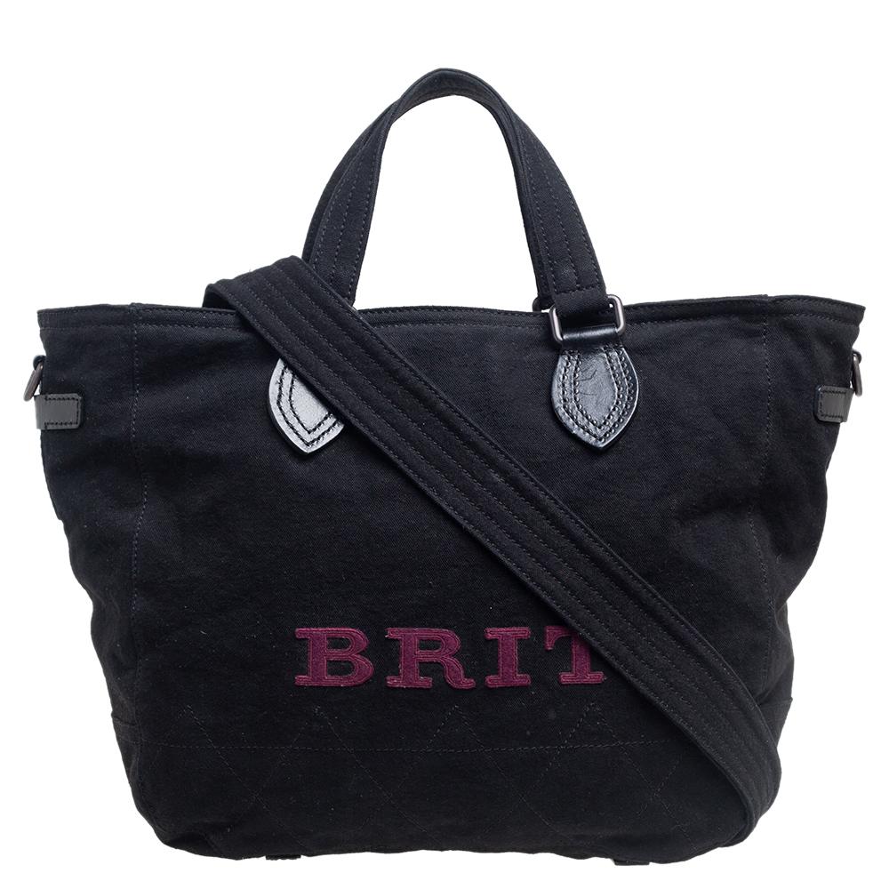 Burberry Black Canvas and Leather Tote at 1stDibs