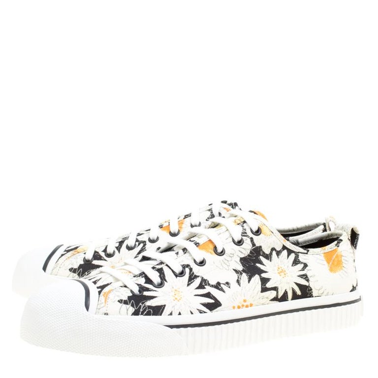 Burberry Black Floral Print Canvas Kingly Low Top Sneakers Size 44 For ...