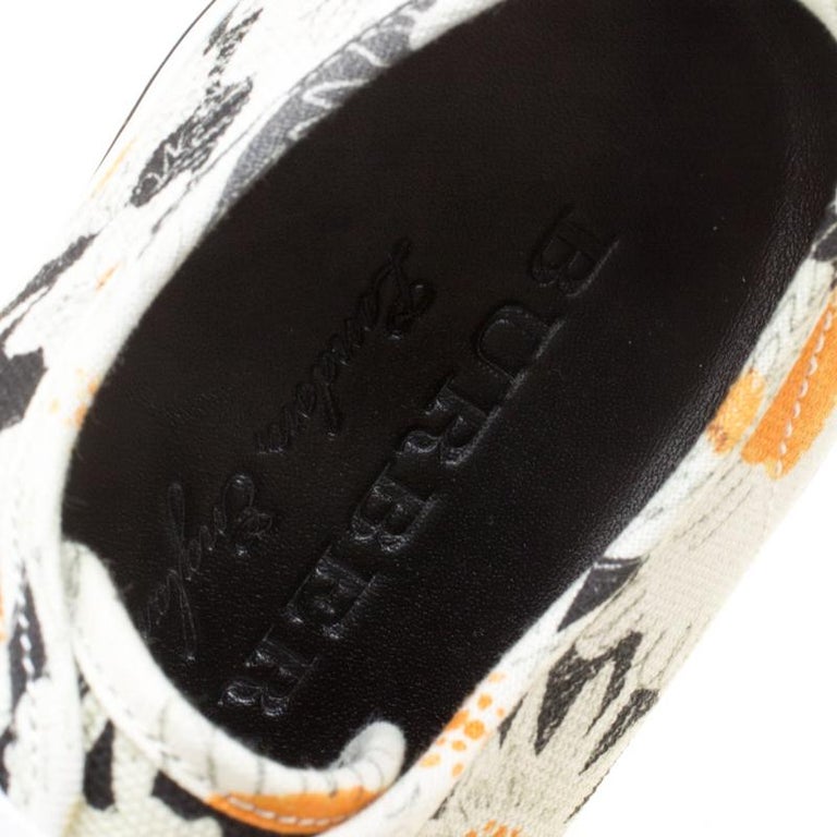 Burberry Black Floral Print Canvas Kingly Low Top Sneakers Size 44 For ...