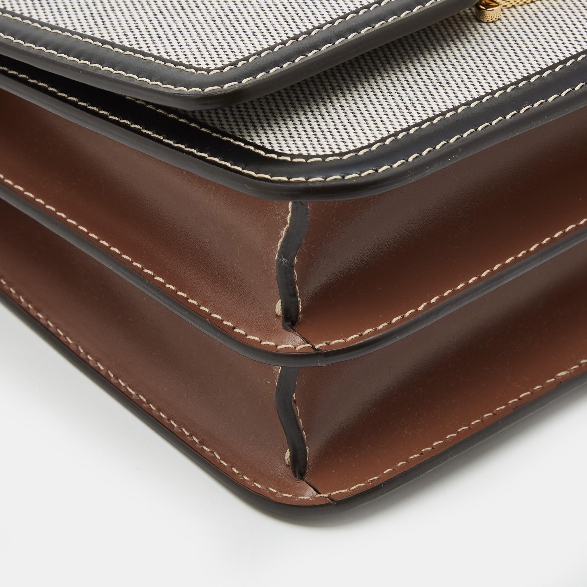 Burberry Black/Grey Canvas and Leather Small TB Shoulder Bag For Sale ...