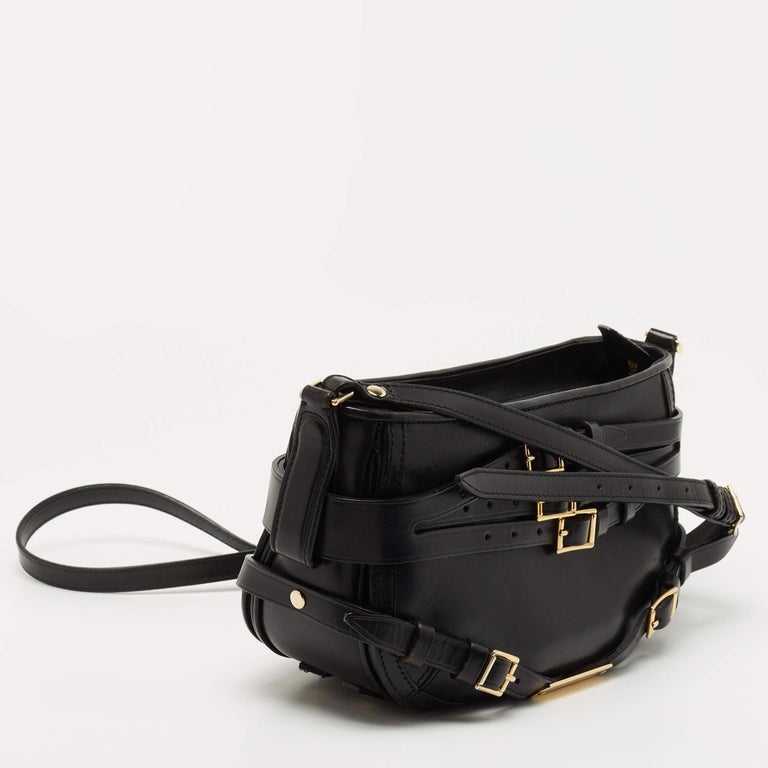 Burberry Black Leather Dutton Crossbody Bag For Sale at 1stDibs