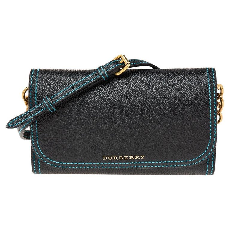 Burberry Black Leather Wallet on Chain at 1stDibs