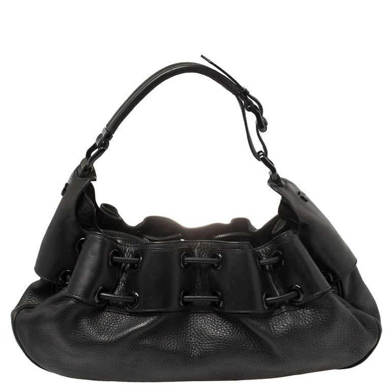 Burberry Black Leather Warrior Hobo at 1stDibs