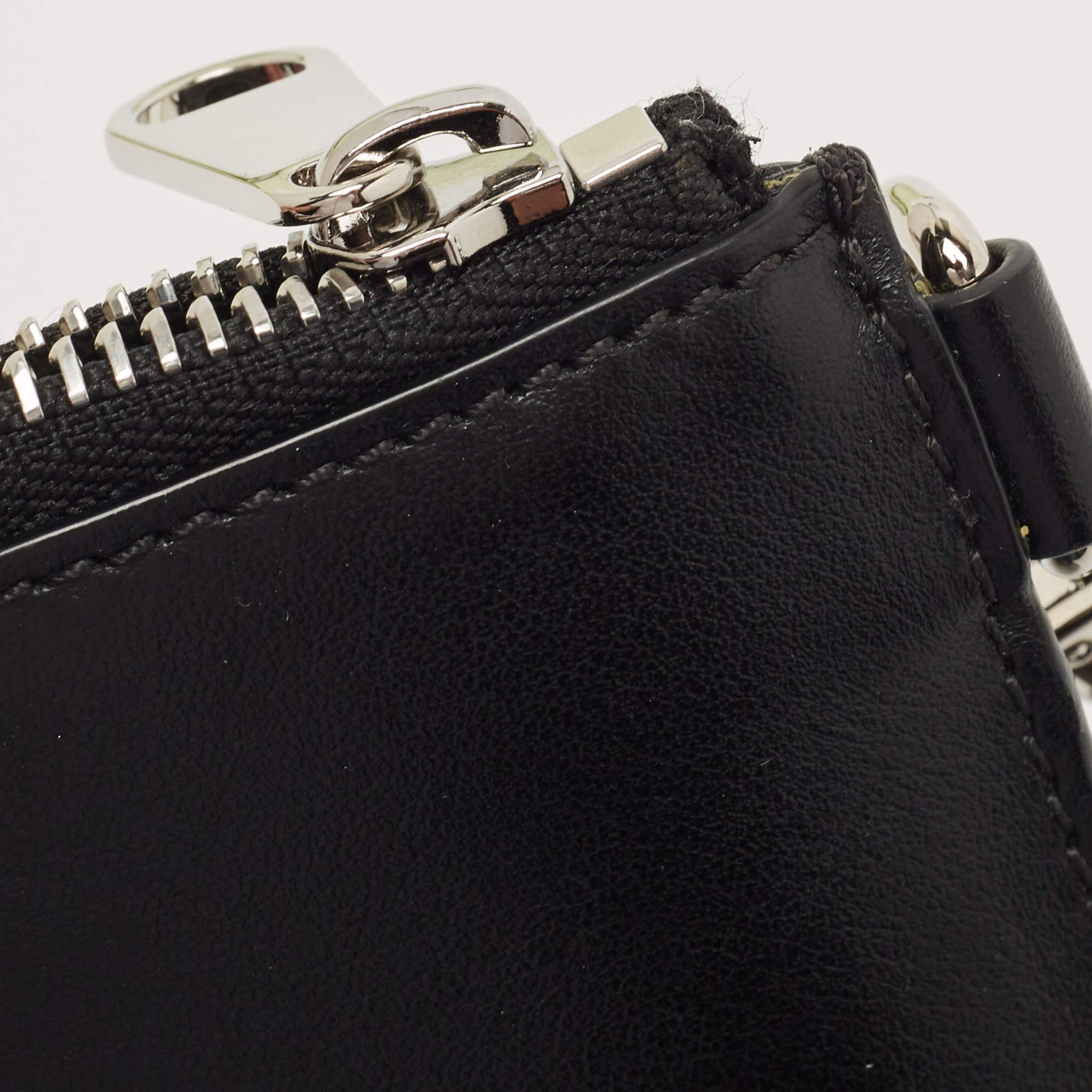 Burberry Black Printed Leather Edin Pouch For Sale at 1stDibs