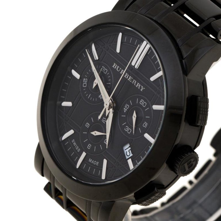 Burberry Black PVD coated Stainless Steel Heritage BU1373 Men's ...