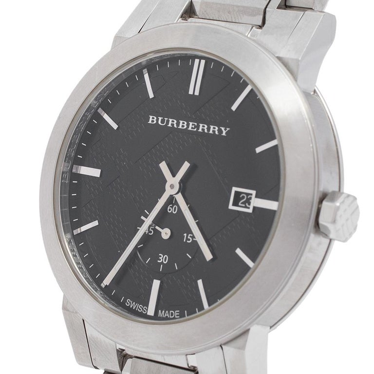 Burberry Black Stainless Steel BU9901 Men's Wristwatch 42 mm at 1stDibs