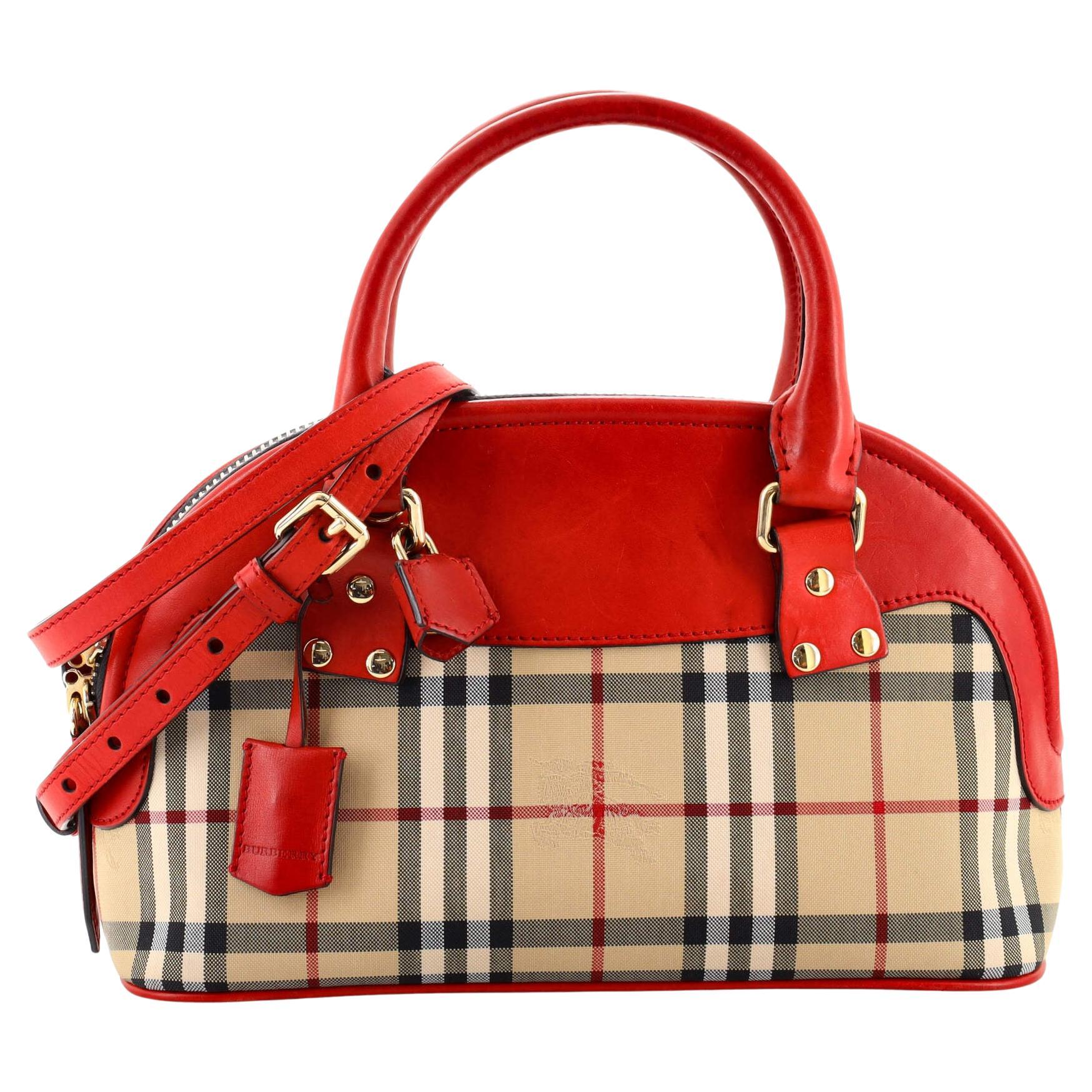 Vintage Authentic Burberry Red Plaid Shoulder Bag United Kingdom MEDIUM ...