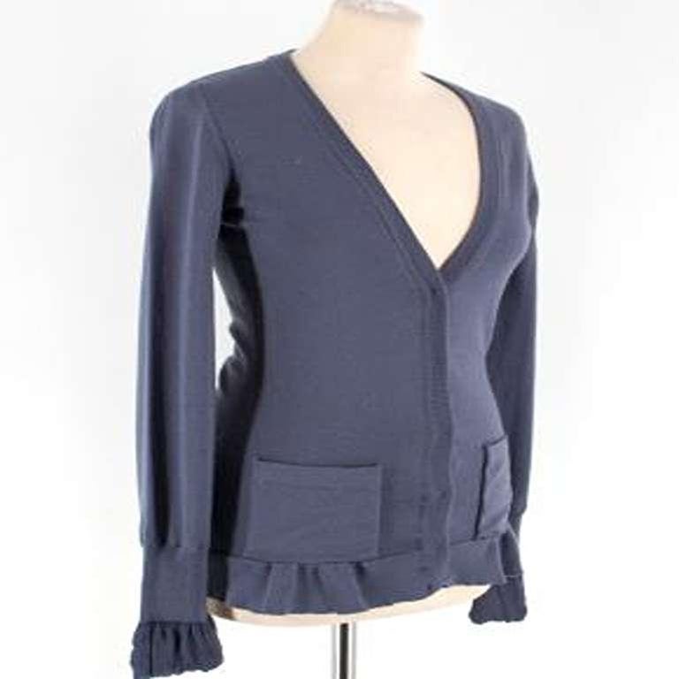 Burberry Blue Button-Up Cardigan For Sale at 1stDibs