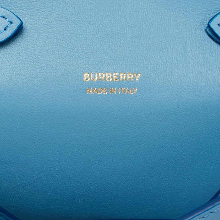 Burberry Blue Leather Micro Olympia Crossbody Bag at 1stDibs