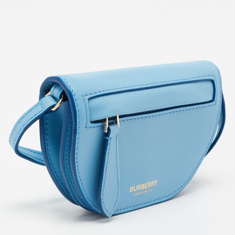 Burberry Blue Leather Micro Olympia Crossbody Bag at 1stDibs