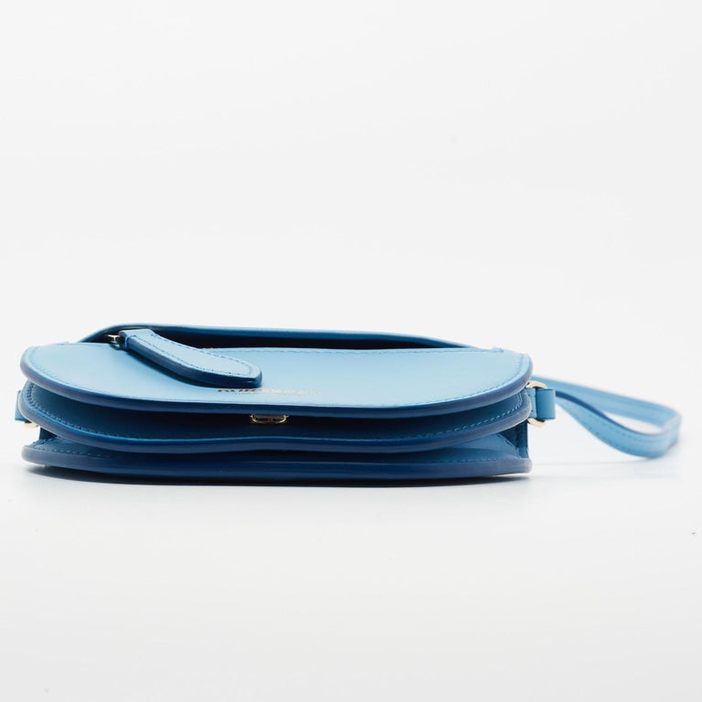 Burberry Blue Leather Micro Olympia Crossbody Bag at 1stDibs