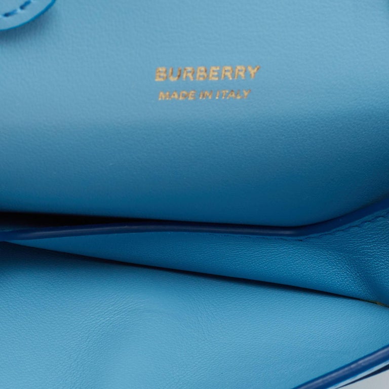 Burberry Blue Leather Micro Olympia Crossbody Bag at 1stDibs
