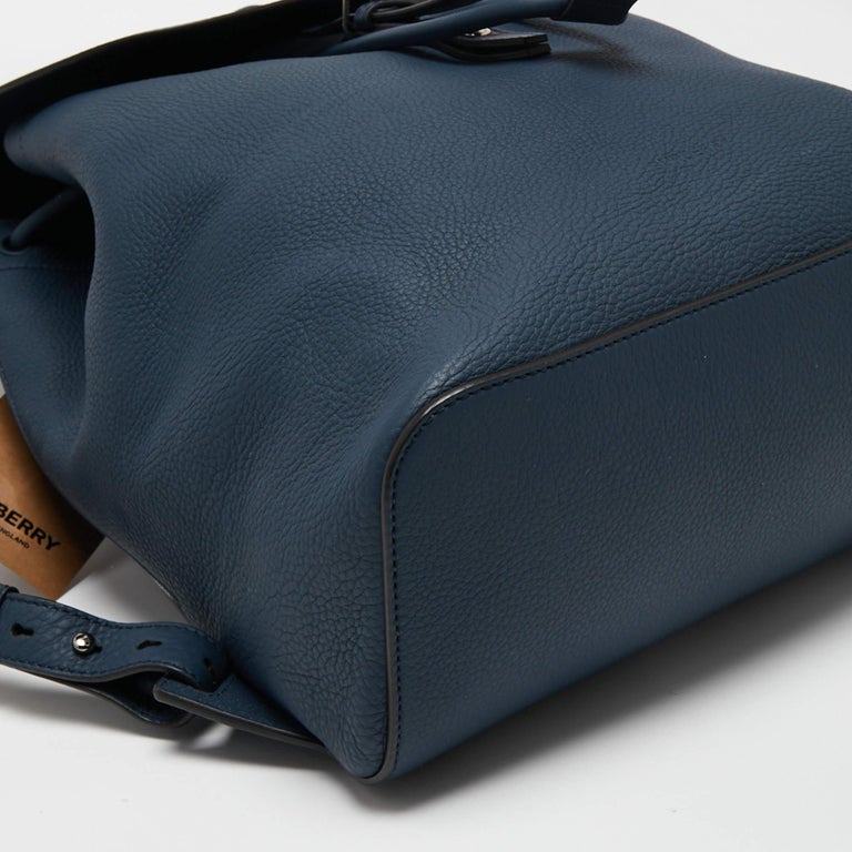 Burberry Blue Leather Pocket Backpack For Sale at 1stDibs