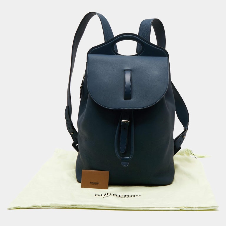 Burberry Blue Leather Pocket Backpack For Sale at 1stDibs