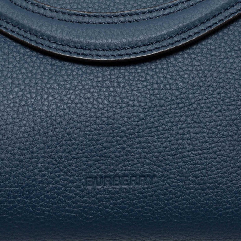 Burberry Blue Leather Pocket Messenger Bag For Sale at 1stDibs