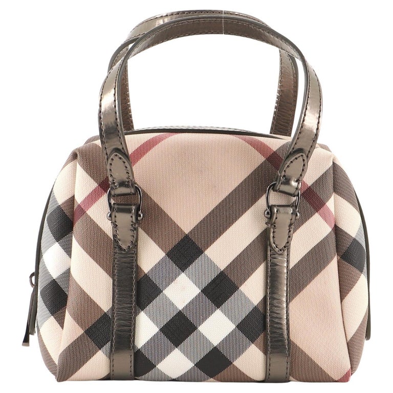 Burberry Boston Bag Nova Check Canvas Mini For Sale at 1stDibs