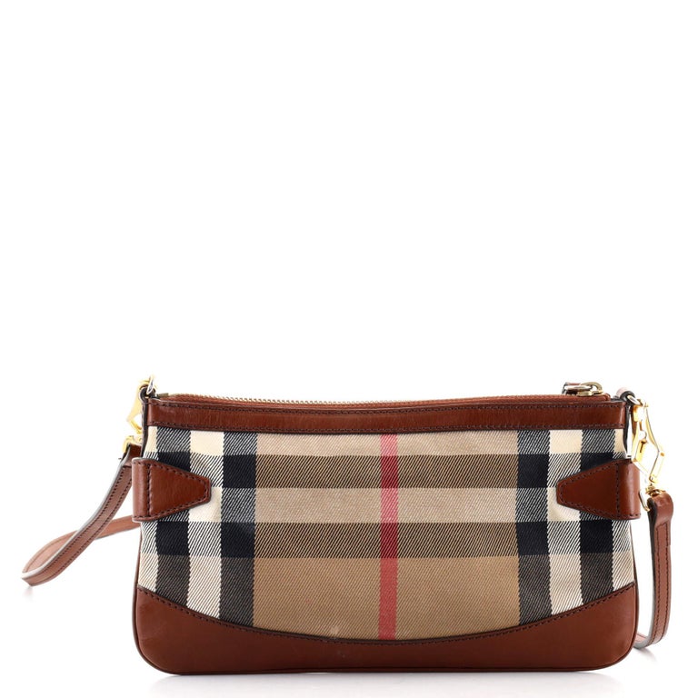Burberry Bridle Peyton Crossbody Bag House Check Canvas at 1stDibs