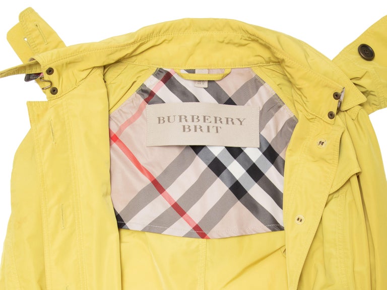 Burberry Brit Yellow Nylon Hooded Jacket For Sale at 1stDibs