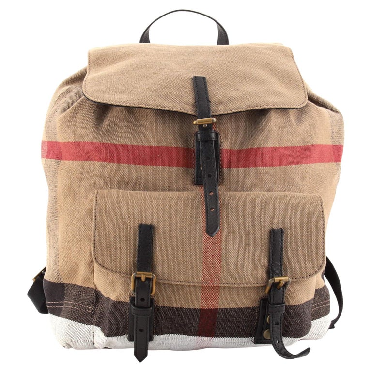 Burberry Brookdale Backpack Mega Check Canvas Medium For Sale at 1stDibs
