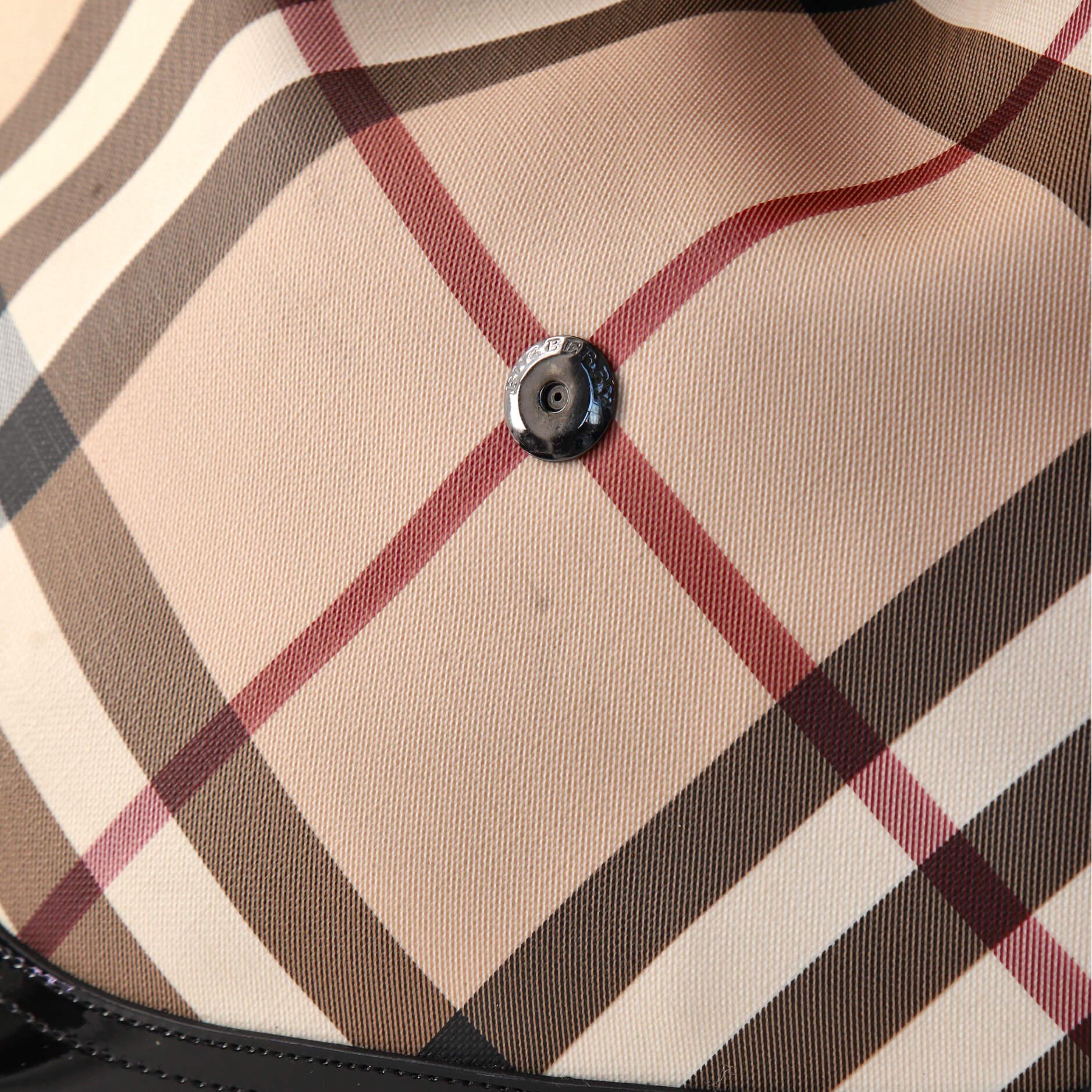 Burberry Brooke Hobo Nova Check Coated Canvas and Patent Large at ...