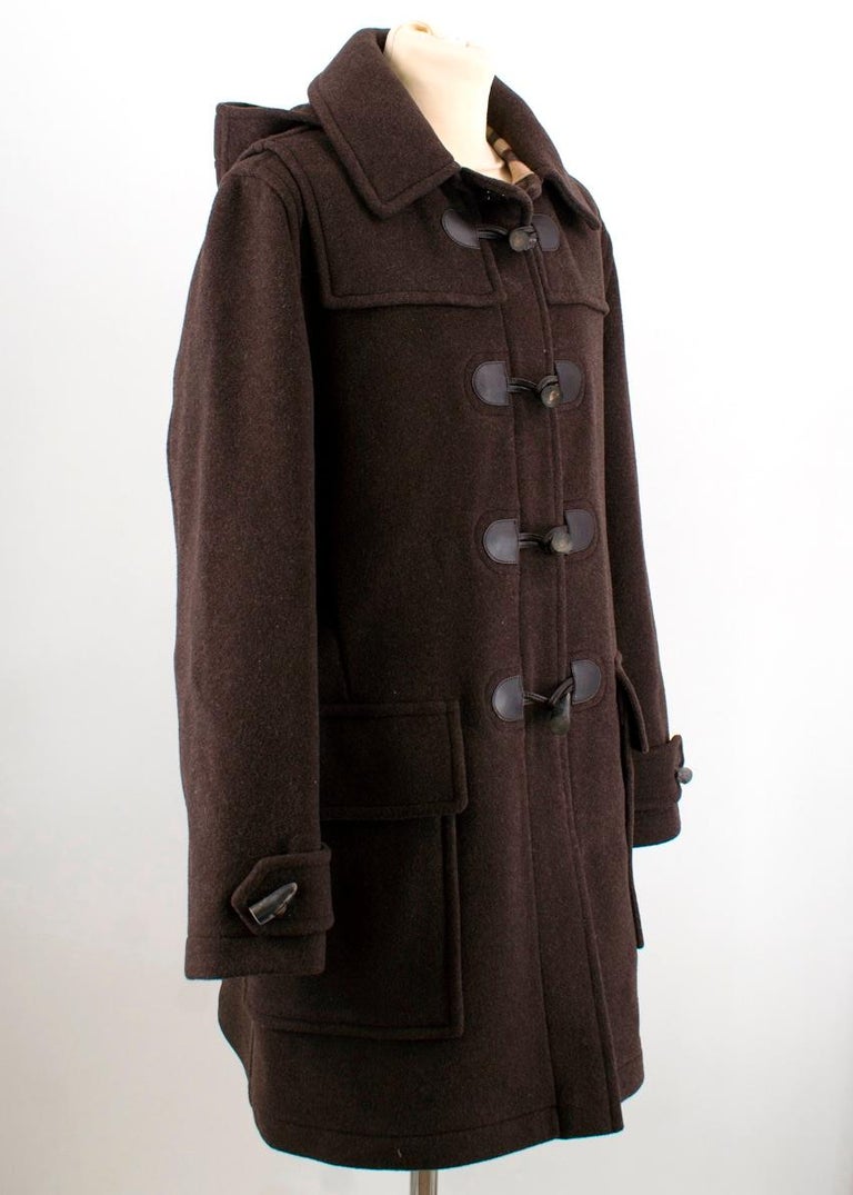 Burberry Brown Duffle Coat L at 1stDibs | brown toggle coat