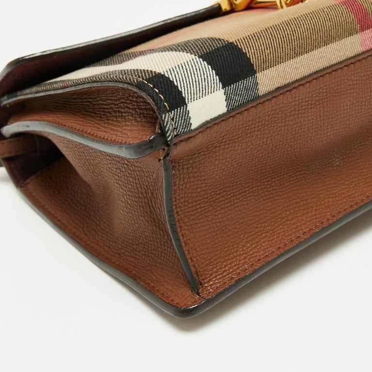 Burberry Brown House Check Canvas and Leather Macken Crossbody Bag at ...