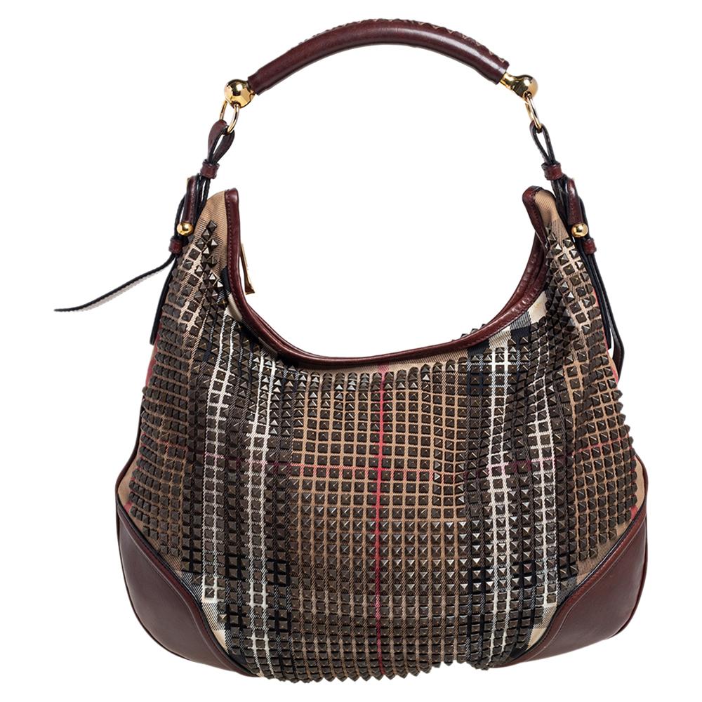 Burberry Hobo Studded Leather Medium at 1stDibs