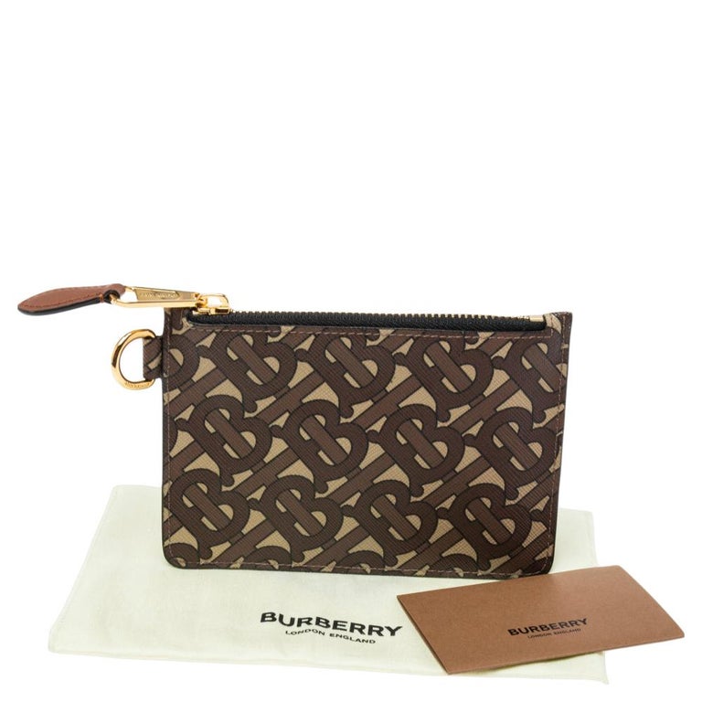 Burberry Brown TB Monogram Coated Canvas Alec Coin Purse at 1stDibs