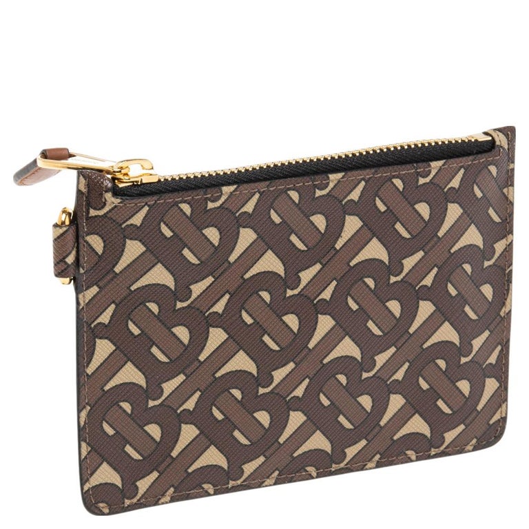 Burberry Brown TB Monogram Coated Canvas Alec Coin Purse at 1stDibs