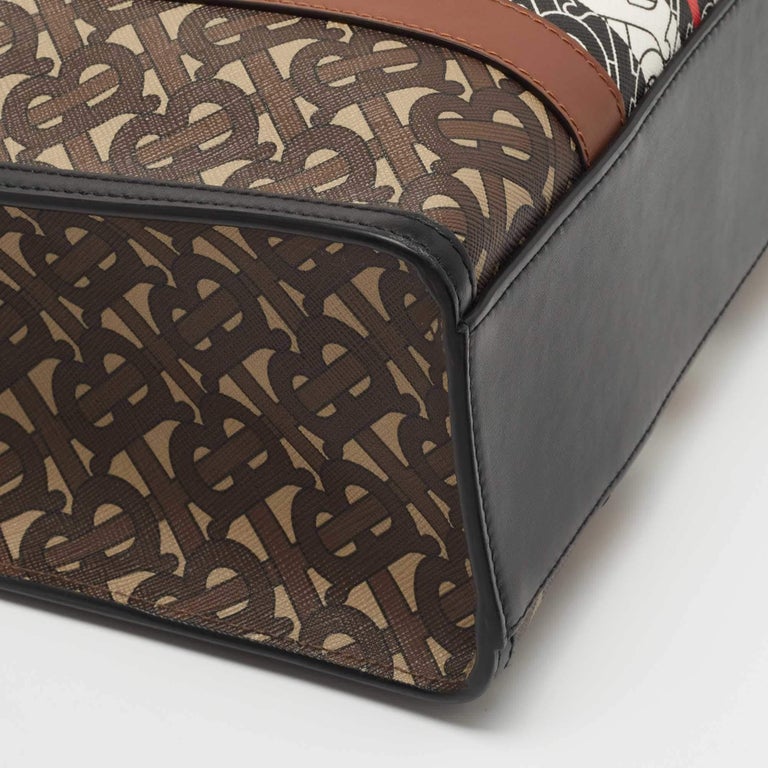 Burberry Brown TB Monogram Stripe Coated Canvas and Leather Portrait ...