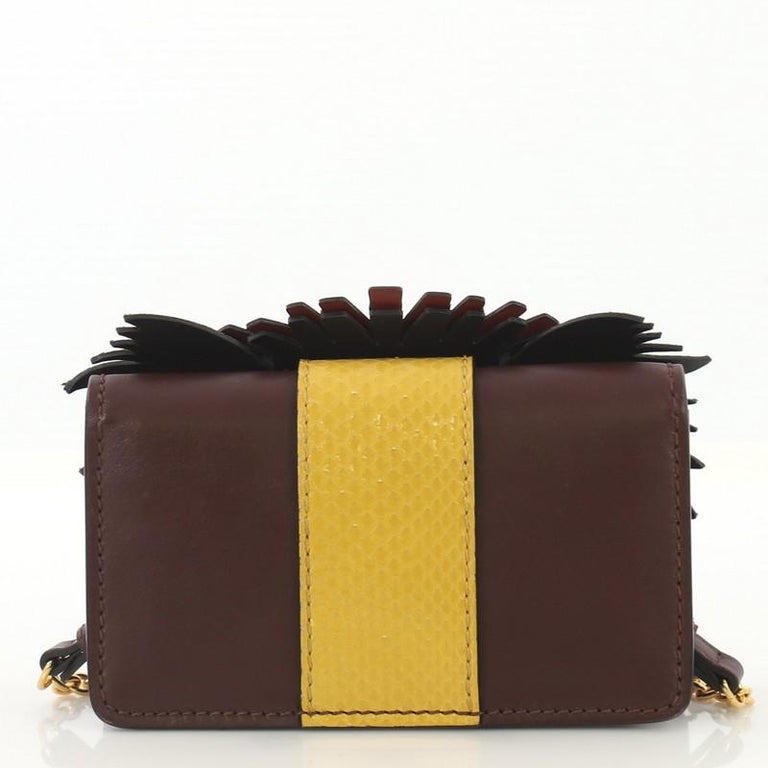 Burberry Buckle Chain Wallet Leather with Snakeskin and Applique Mini ...