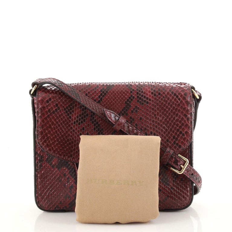 Burberry Buckle Flap Crossbody Bag Snakeskin Small For Sale at 1stDibs