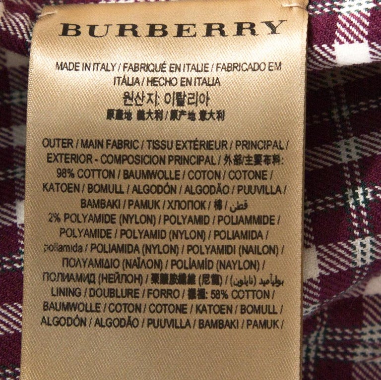 Burberry Burgundy Plaid Check Cotton Blazer L at 1stDibs | burberry ...
