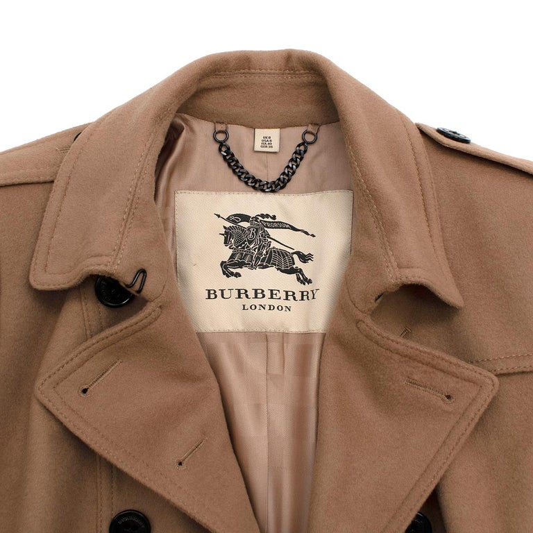 Burberry Camel Cashmere Blend Coat - Size XS For Sale at 1stDibs