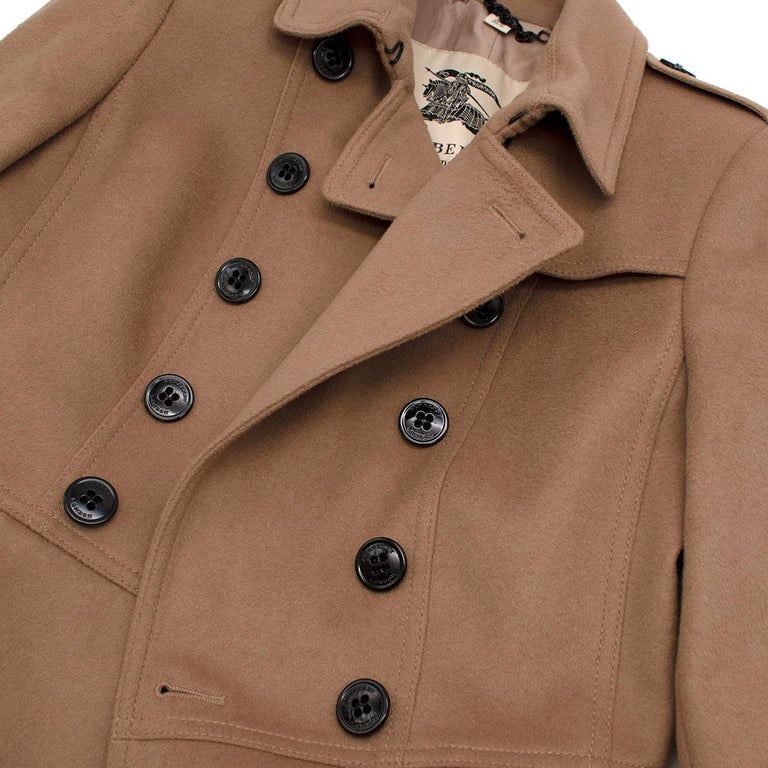 Burberry Camel Cashmere Blend Coat - Size XS For Sale at 1stDibs
