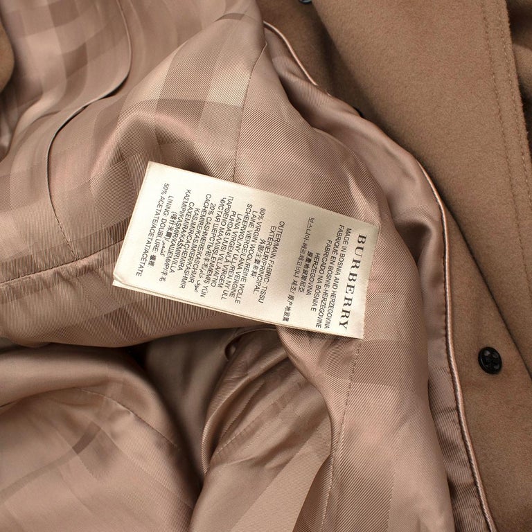 Burberry Camel Cashmere Blend Coat - Size XS For Sale at 1stDibs