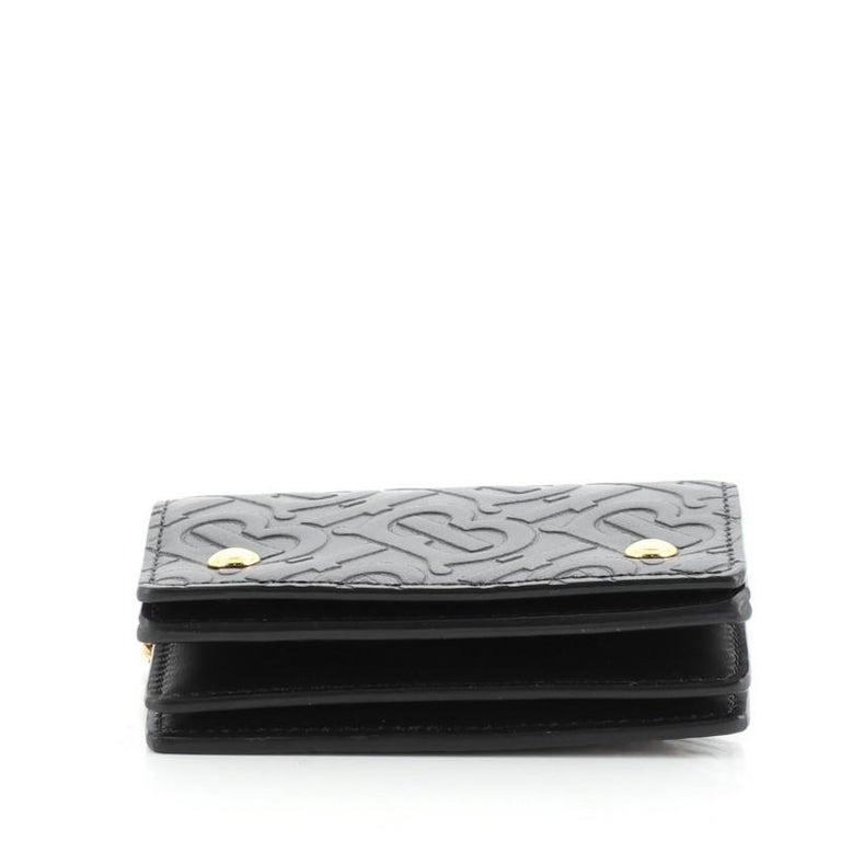 Burberry Card Case Monogram Embossed Leather at 1stDibs
