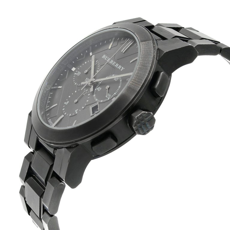 Burberry Chronograph BU9354 Gray Dial Ion Plated Steel Quartz Men's ...
