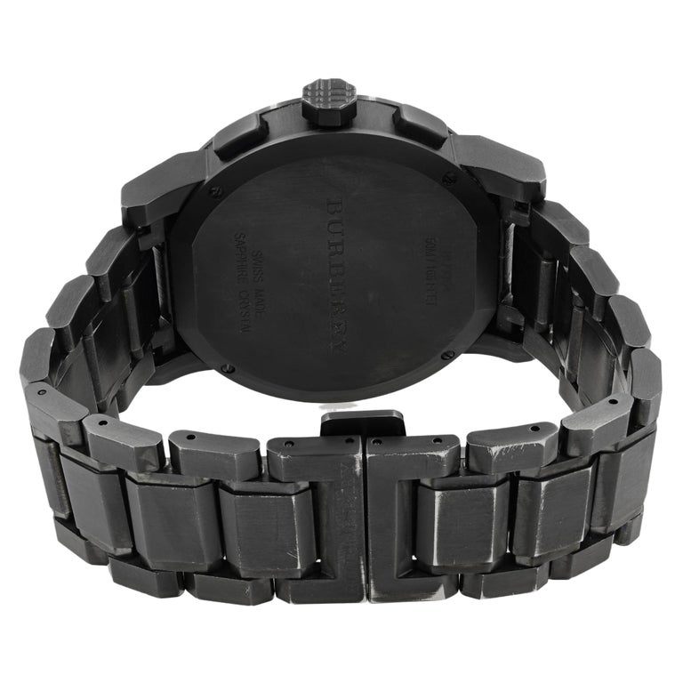 Burberry Chronograph BU9354 Gray Dial Ion Plated Steel Quartz Men's ...