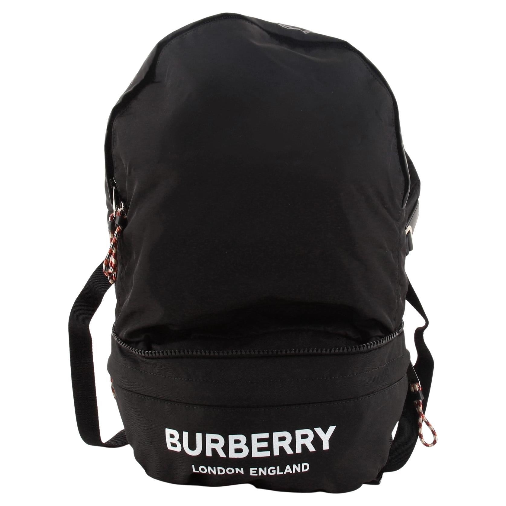 Burberry Black Nylon and Leather Rucksack Backpack For Sale at 1stDibs